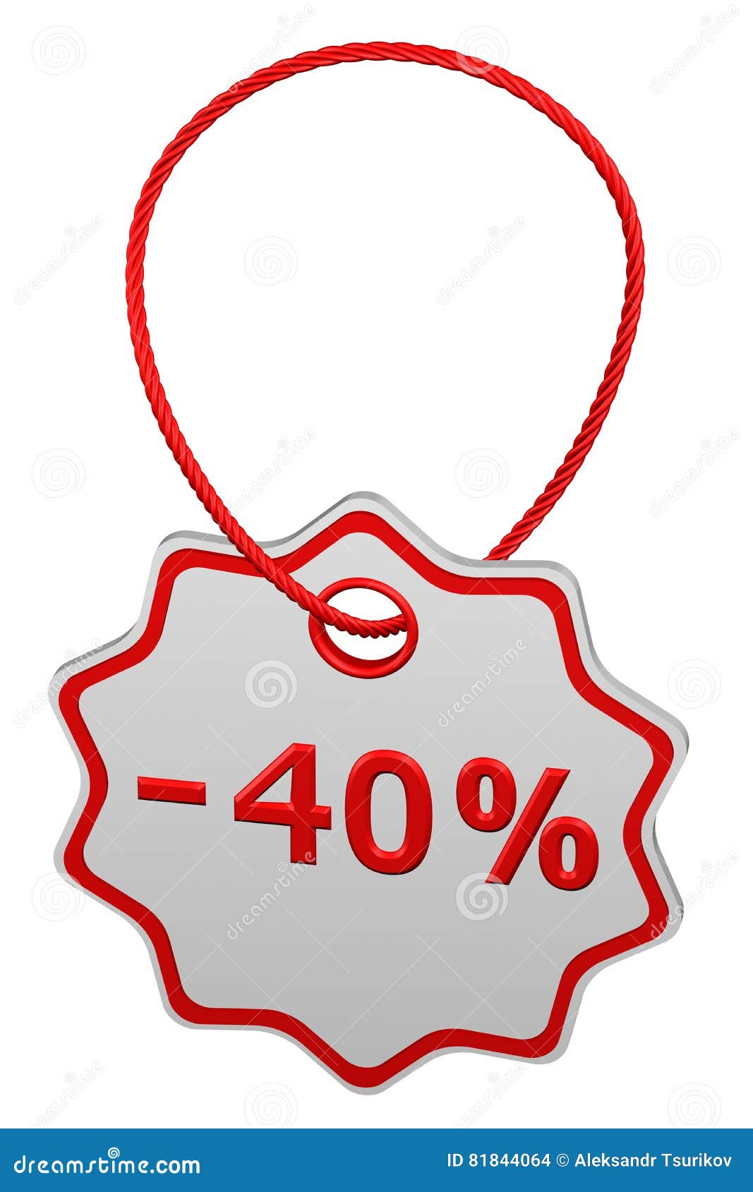 Discount - 40 Tag. 3D Rendering. Stock Illustration - Illustration of ...