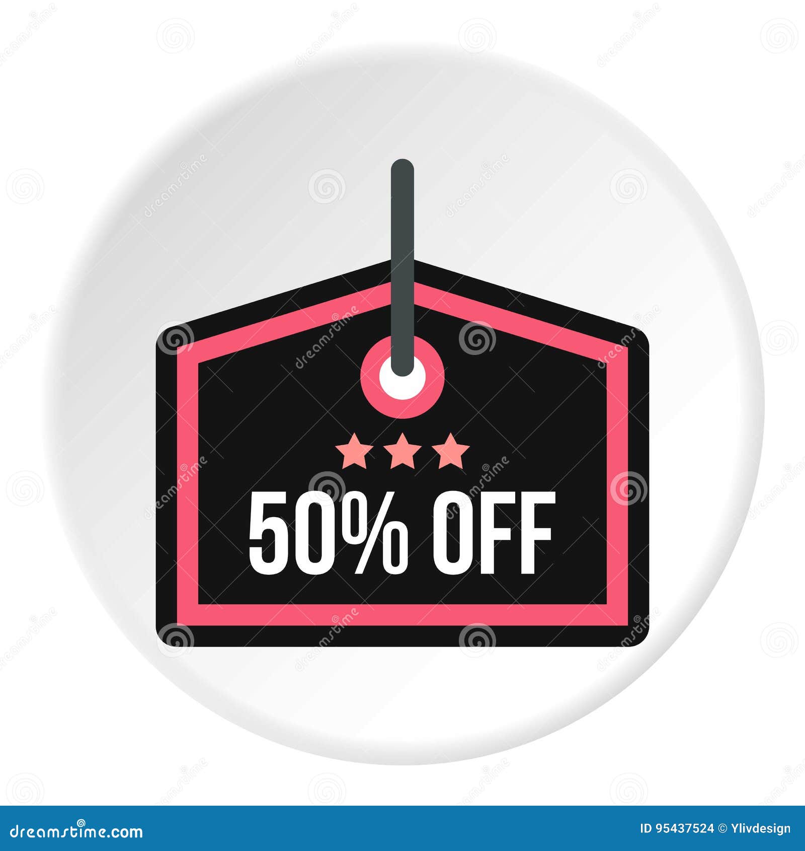 Discount tag icon circle stock vector. Illustration of friday - 95437524