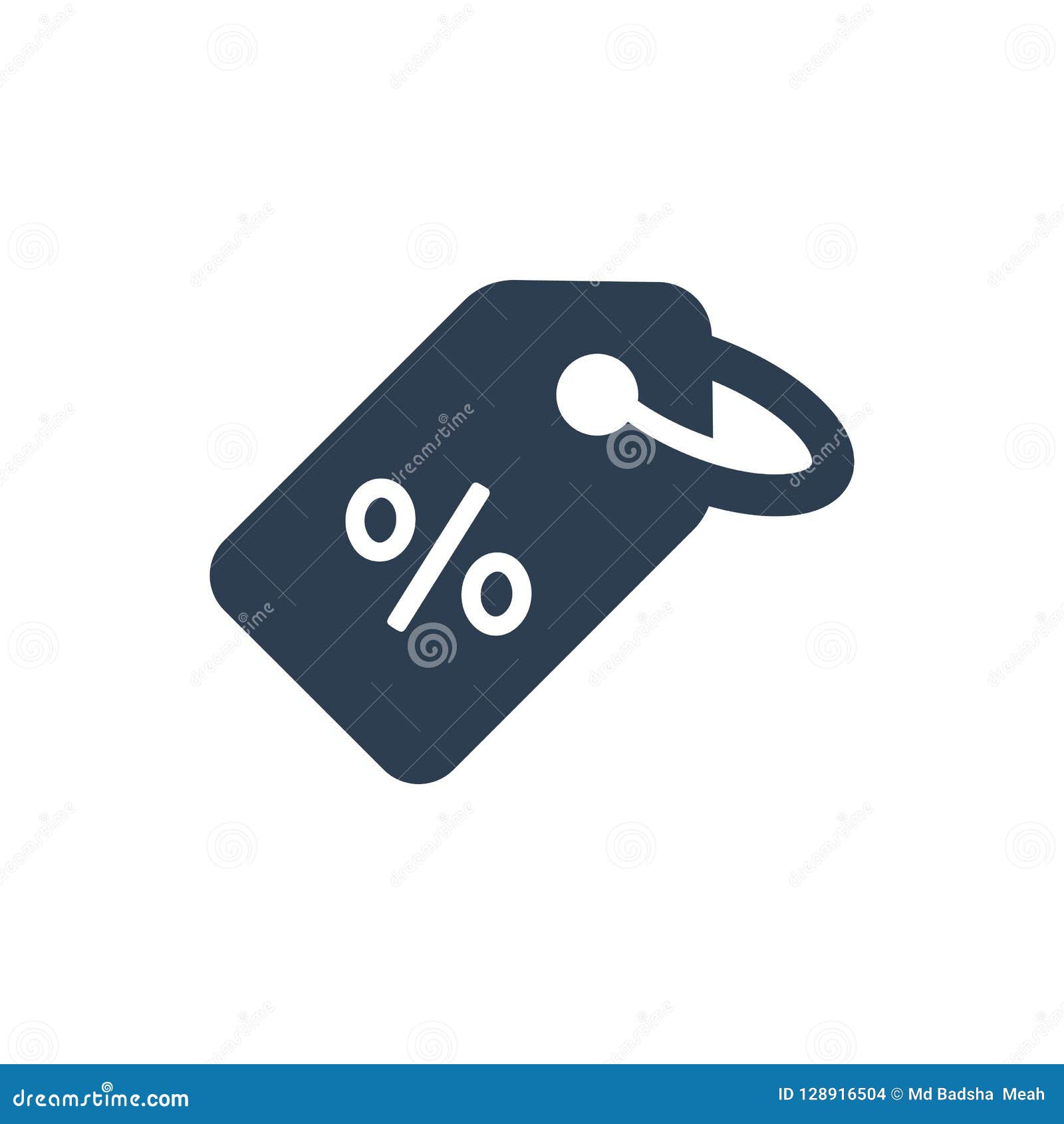 Discount Tag Icon stock vector. Illustration of percentage - 128916504