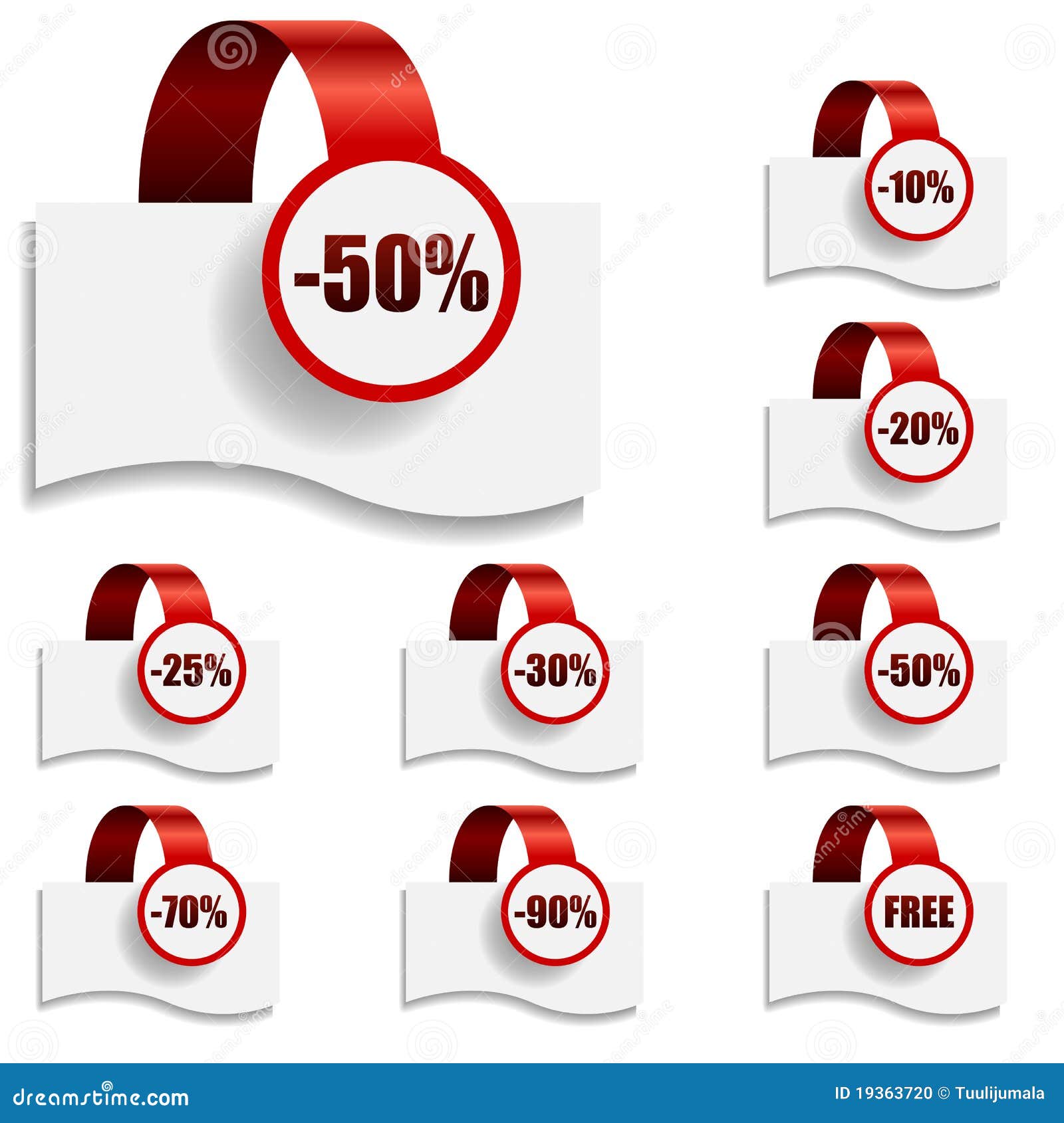 Discount tags stock vector. Illustration of collection - 19363720