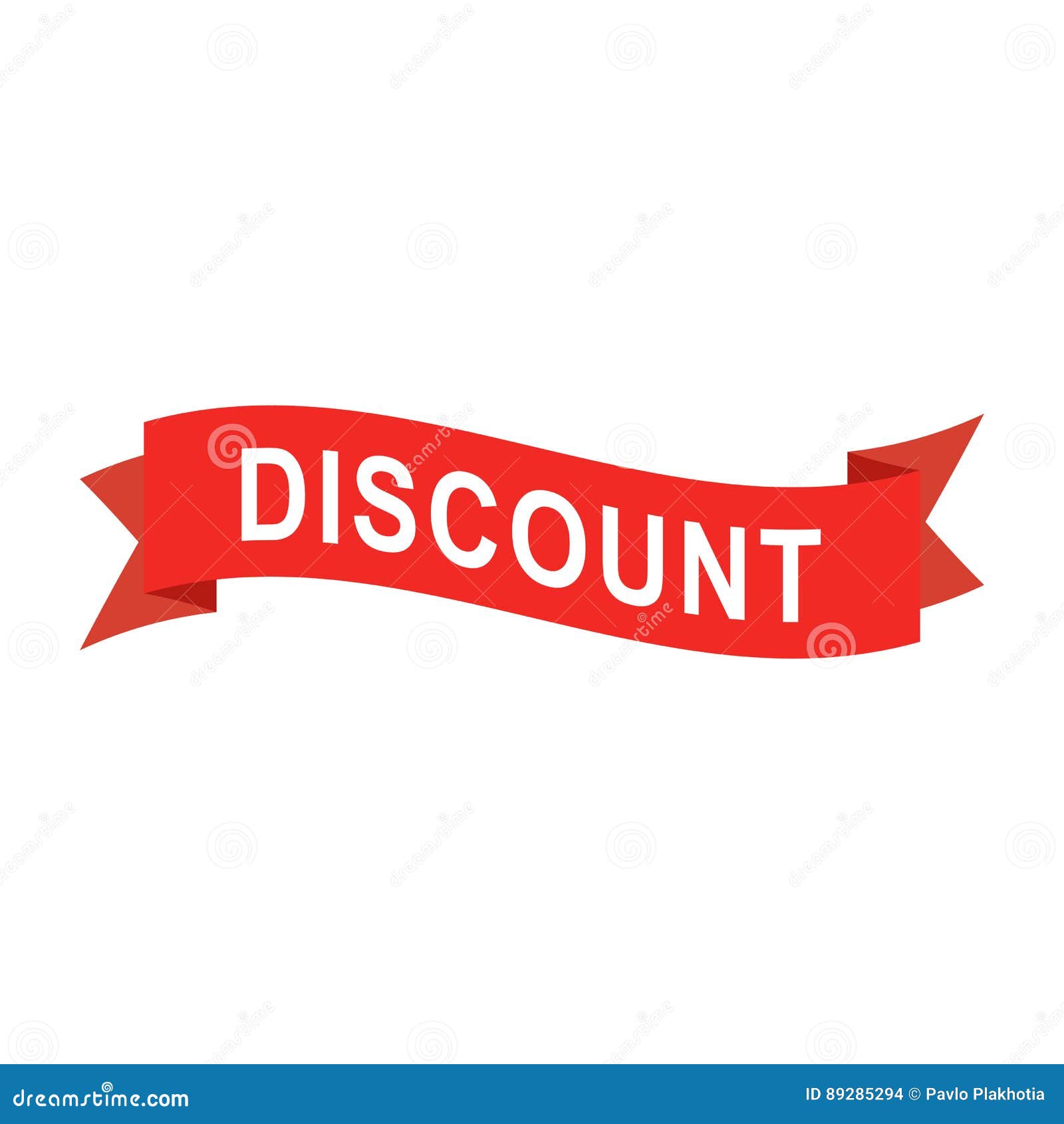Discount Text on Red Ribbon Stock Vector - Illustration of price ...