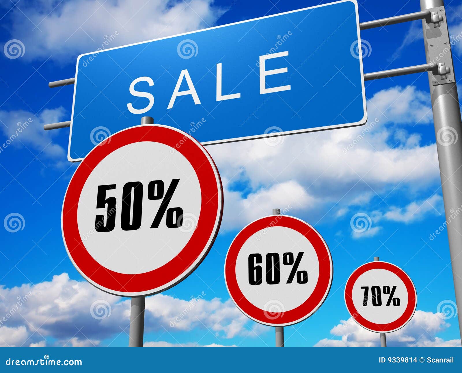 Discount traffic signs stock illustration. Illustration of highway ...