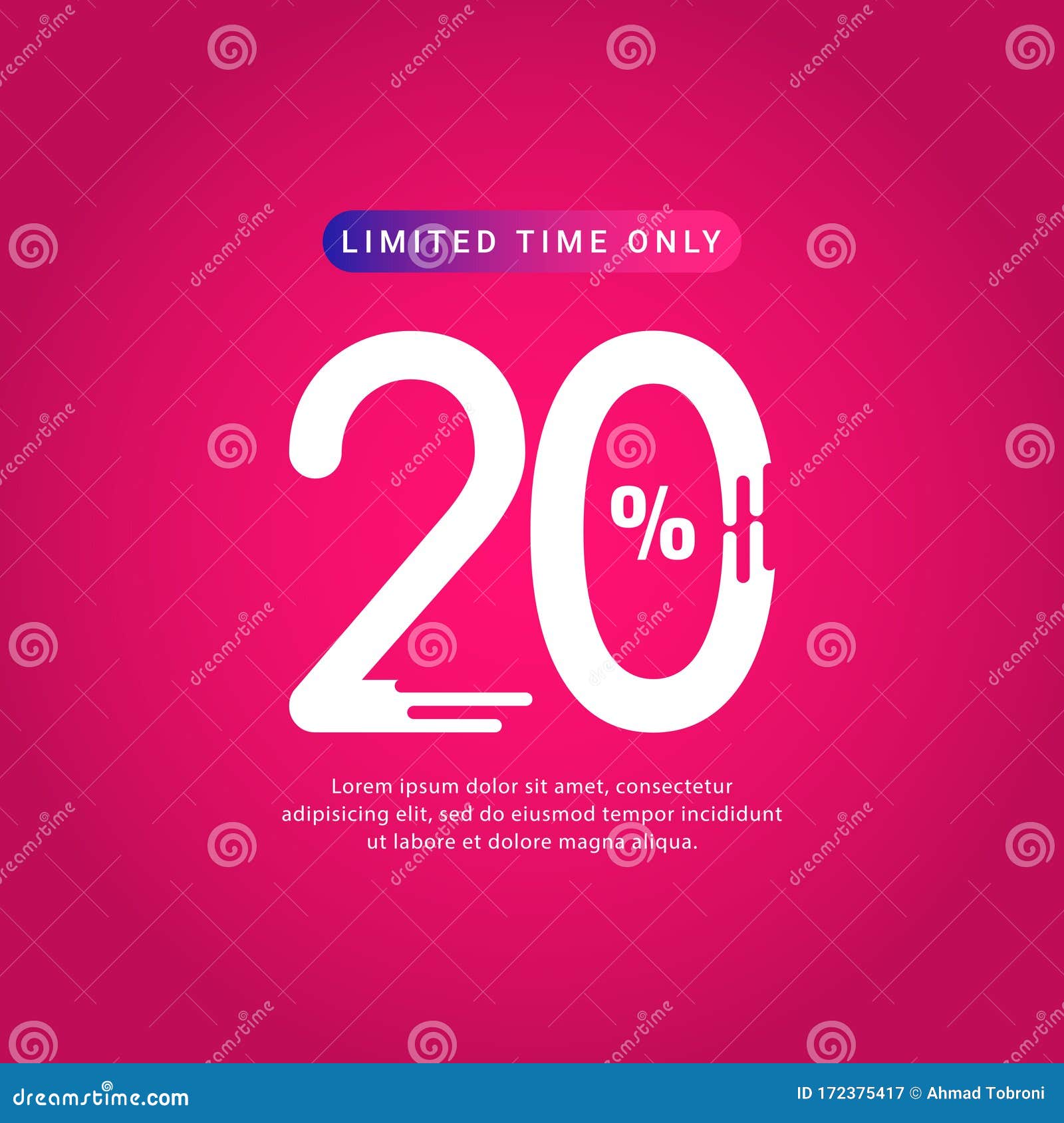 Discount Up To 20 Limited Time only Vector Template Design Illustration ...