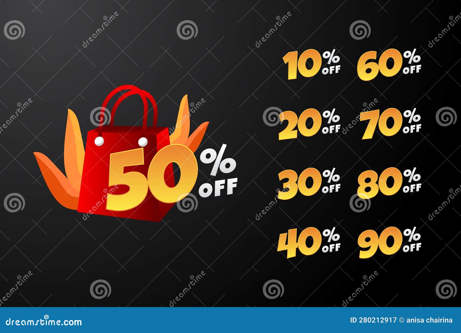 Discount Vector Set Illustration Design Stock Vector - Illustration of ...