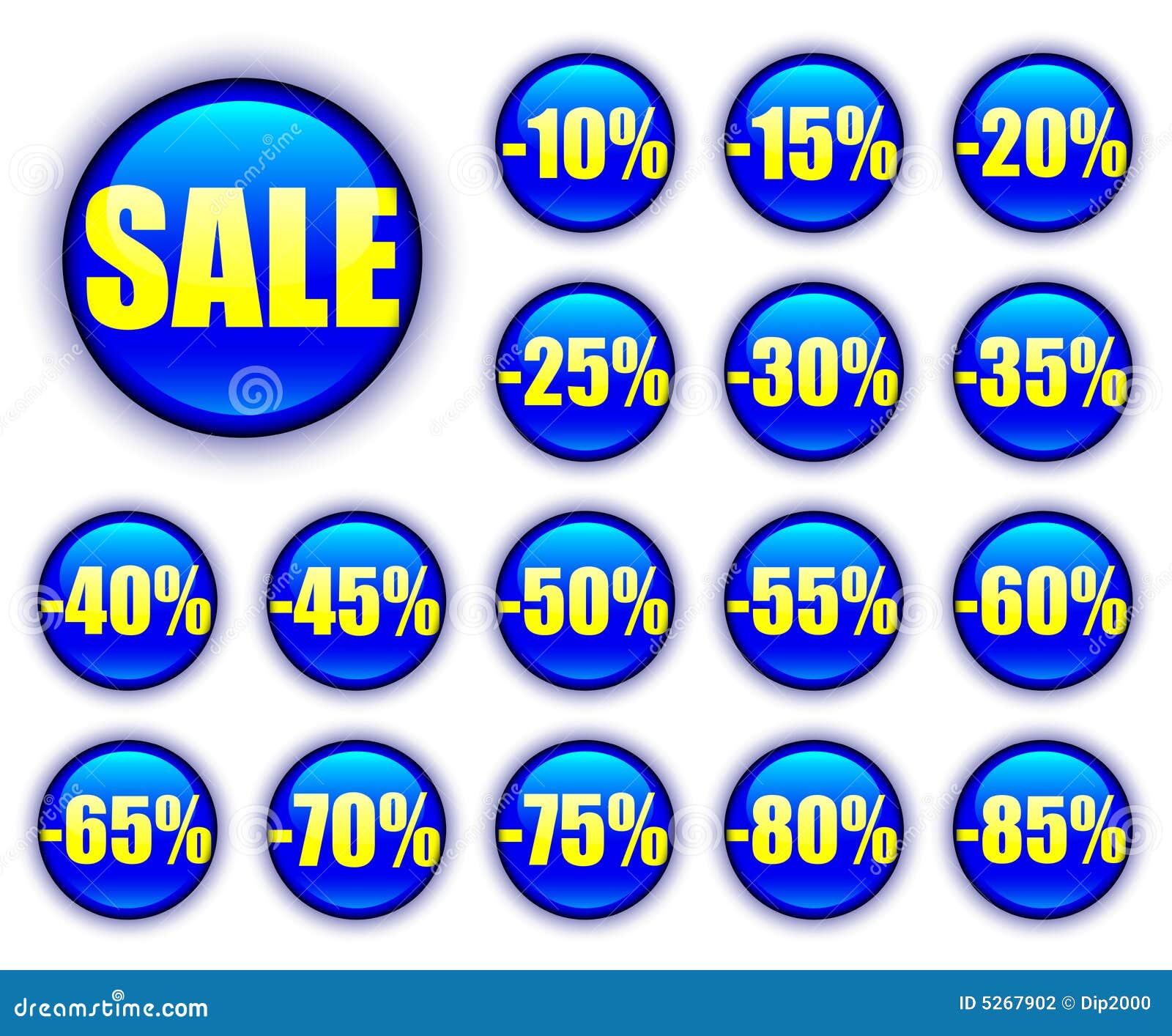 Discount web buttons stock vector. Illustration of push - 5267902
