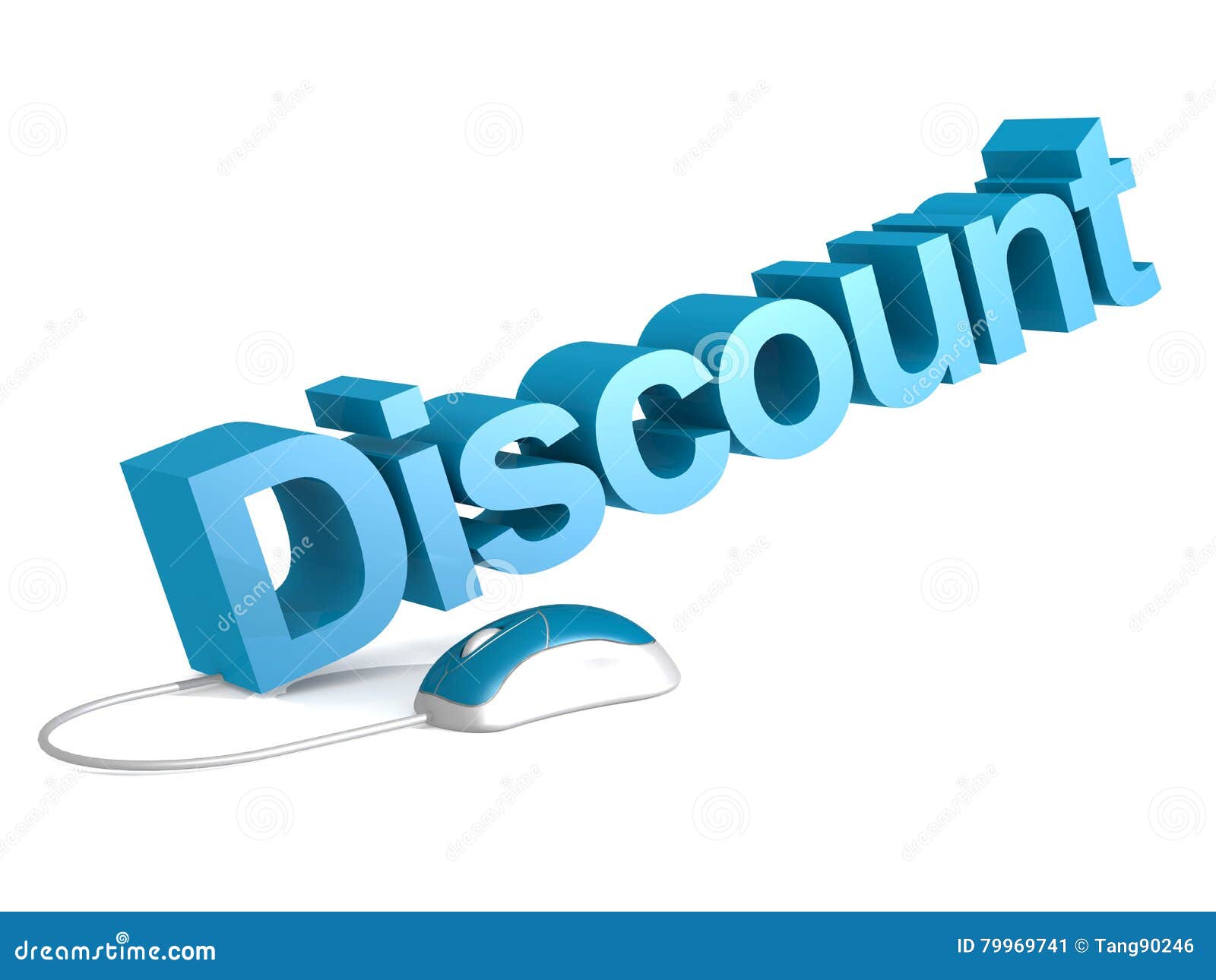 Discount Word with Blue Mouse Stock Illustration - Illustration of ...