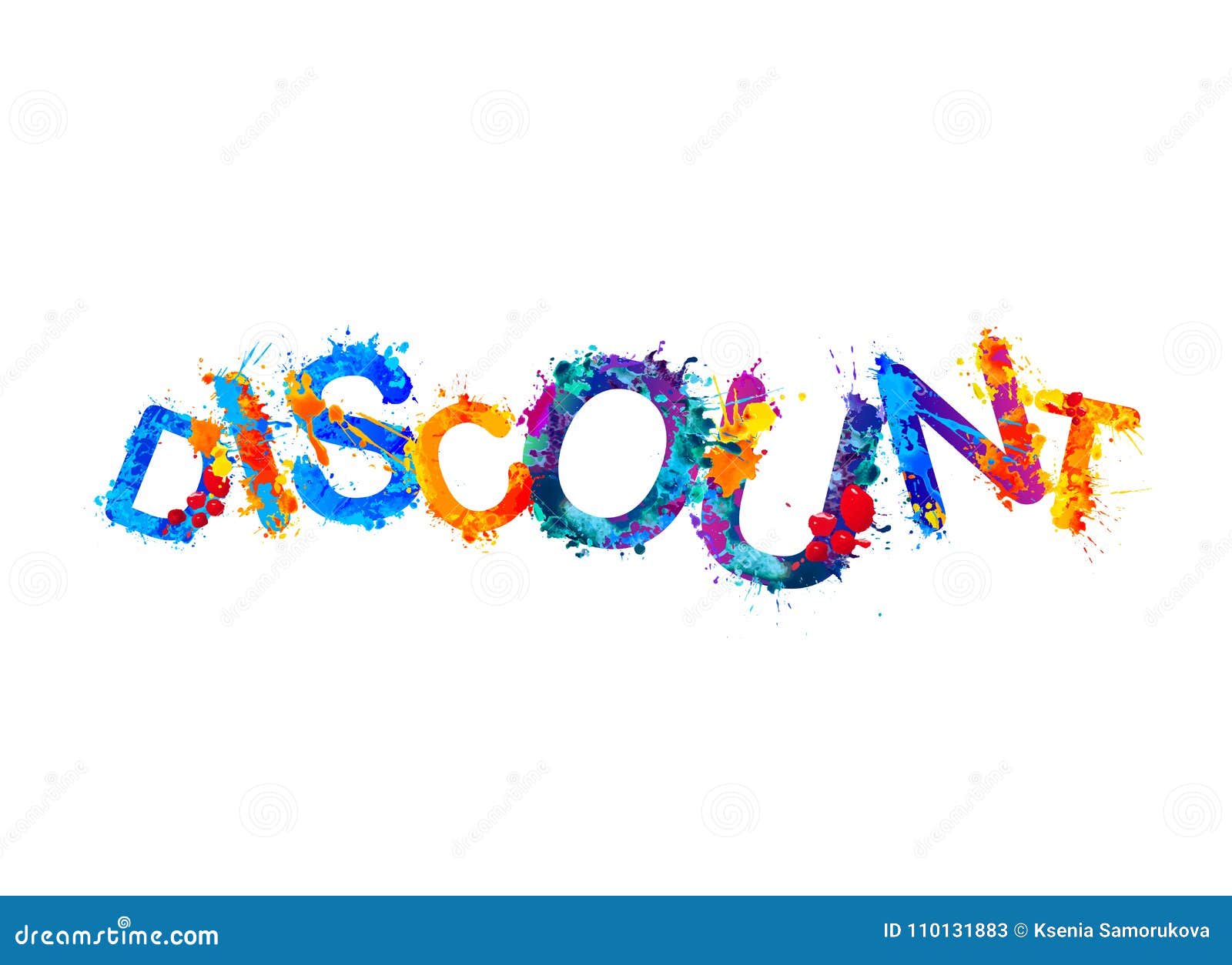 Discount. Word of Splash Paint Letters Stock Vector - Illustration of ...