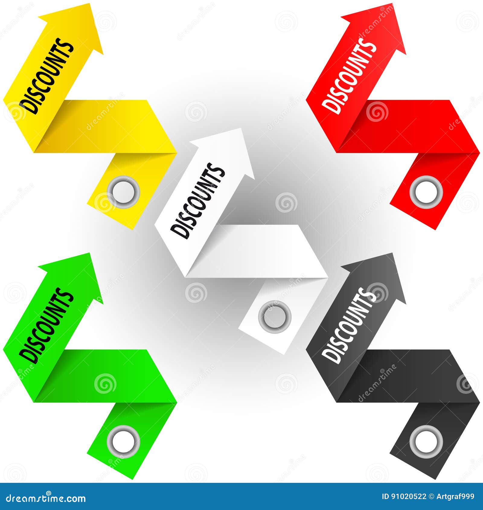 Discounts arrow banner set stock illustration. Illustration of ...