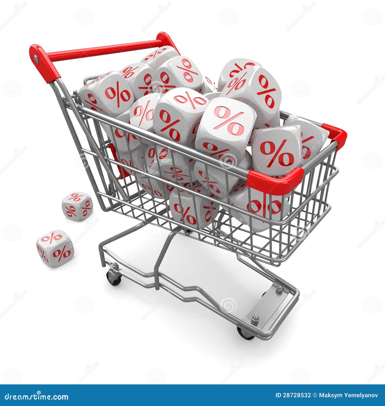 Discounts. Shopping Cart and Cubes with Percent Stock Illustration ...