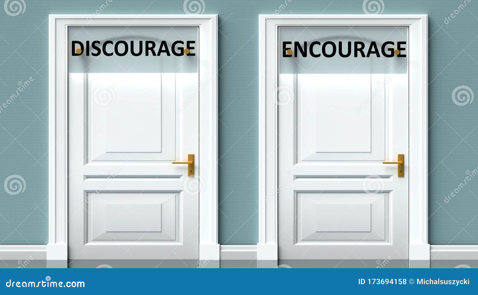 Discourage and Encourage As a Choice - Pictured As Words Discourage ...