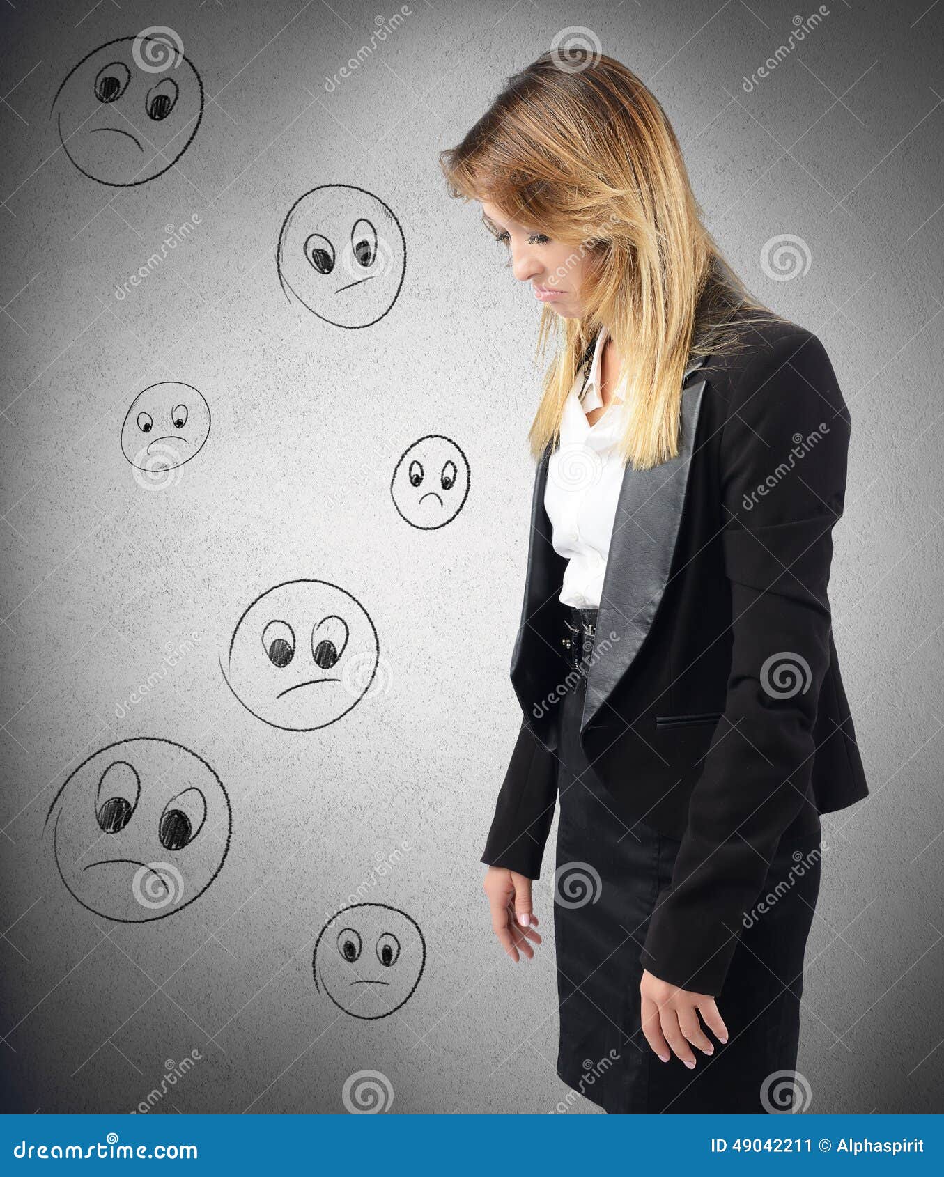 Discouraged businesswoman stock image. Image of depressed - 49042211