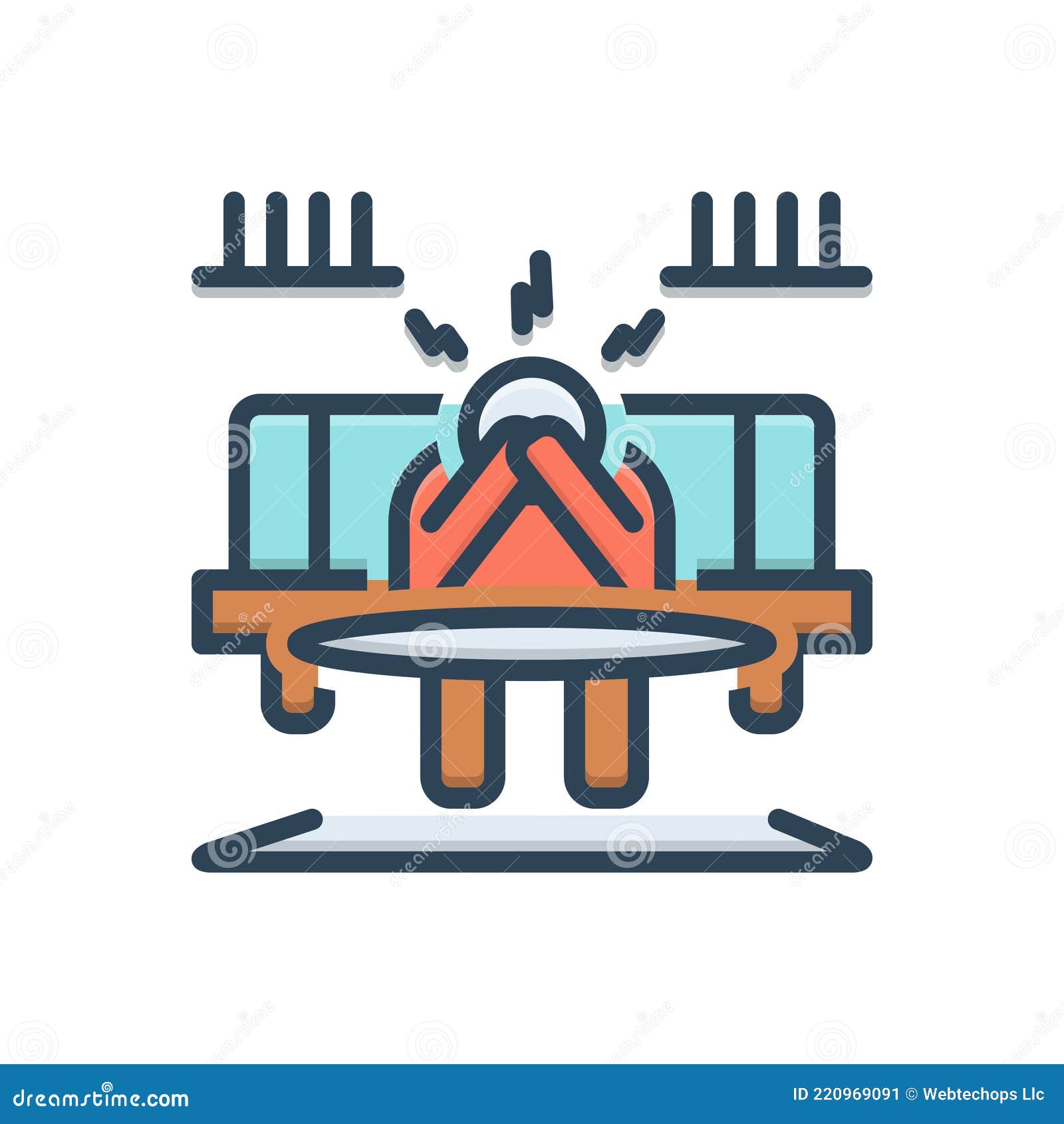 Color Illustration Icon for Discouraged, Disincentive and Disheartened ...