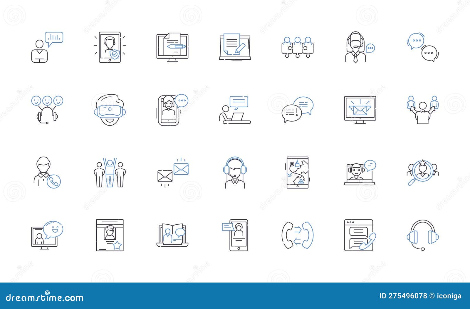 Discourse Line Icons Collection. Dialogue, Conversation, Exchange ...