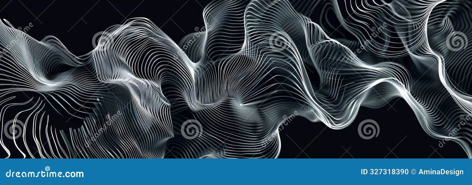 Discover Abstract Waveforms in Monochrome Digital Art with Elegance and ...