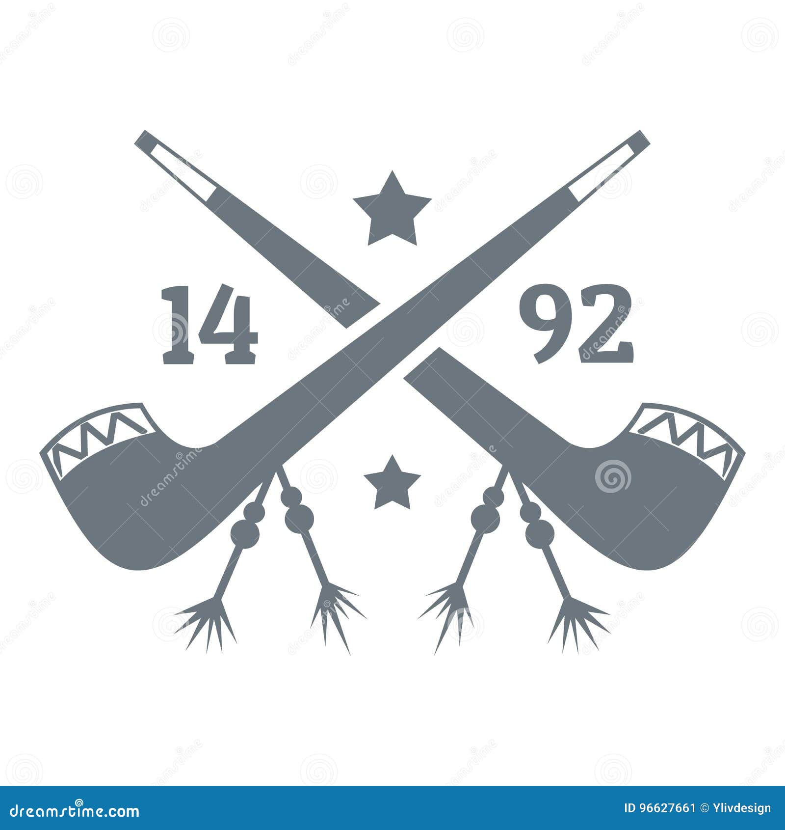 Discover America 1492 Logo, Simple Style Stock Vector - Illustration of ...