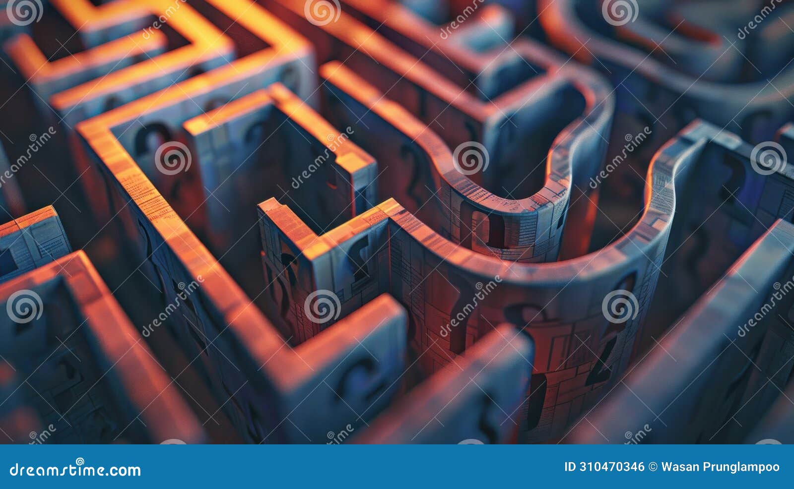 Discover Answers in a Maze of Question Marks Stock Photo - Image of ...