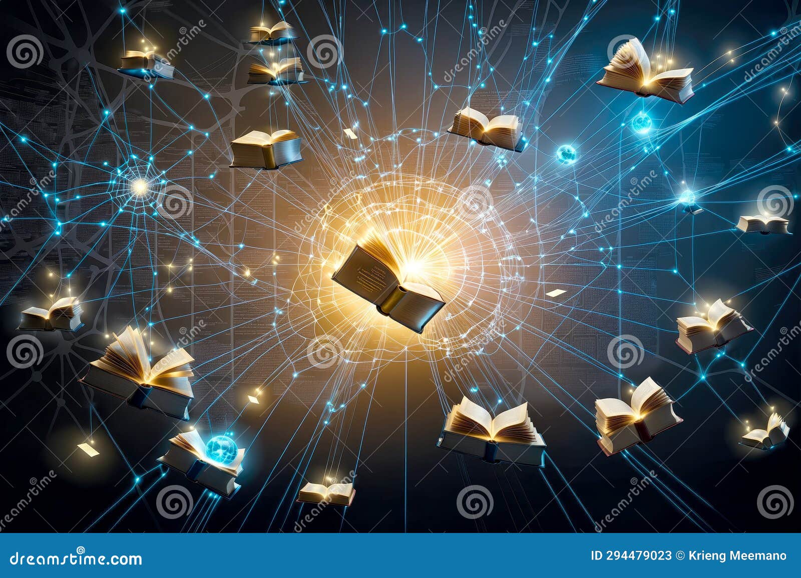 Linking Minds, the Internet Role in Knowledge, AI Generated Stock ...