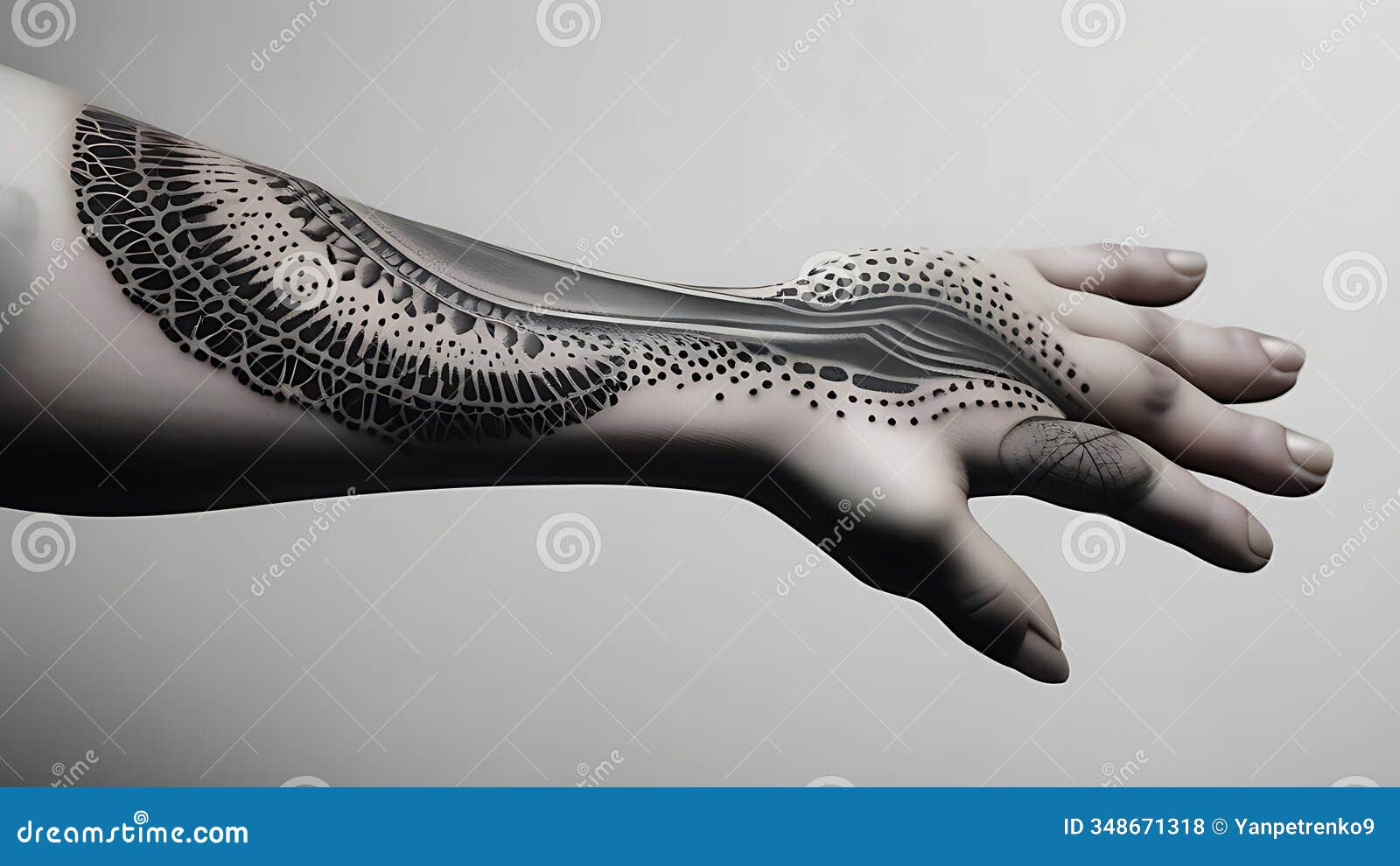 Ink and Innovation: a Futuristic Tattoo Design Stock Illustration ...