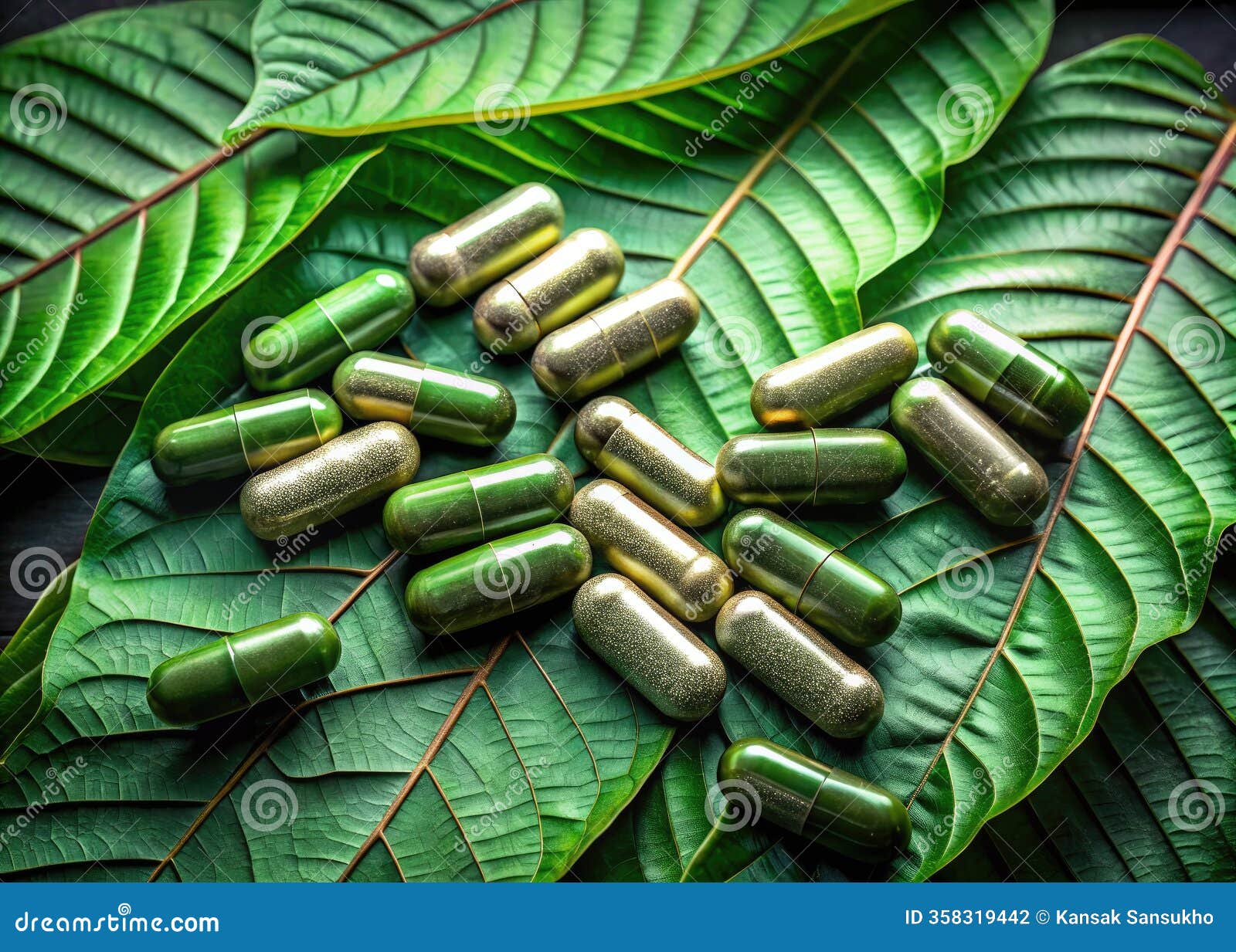 Raw Kratom a Visual Exploration of Capsules and Leaves in a Moody Urban ...