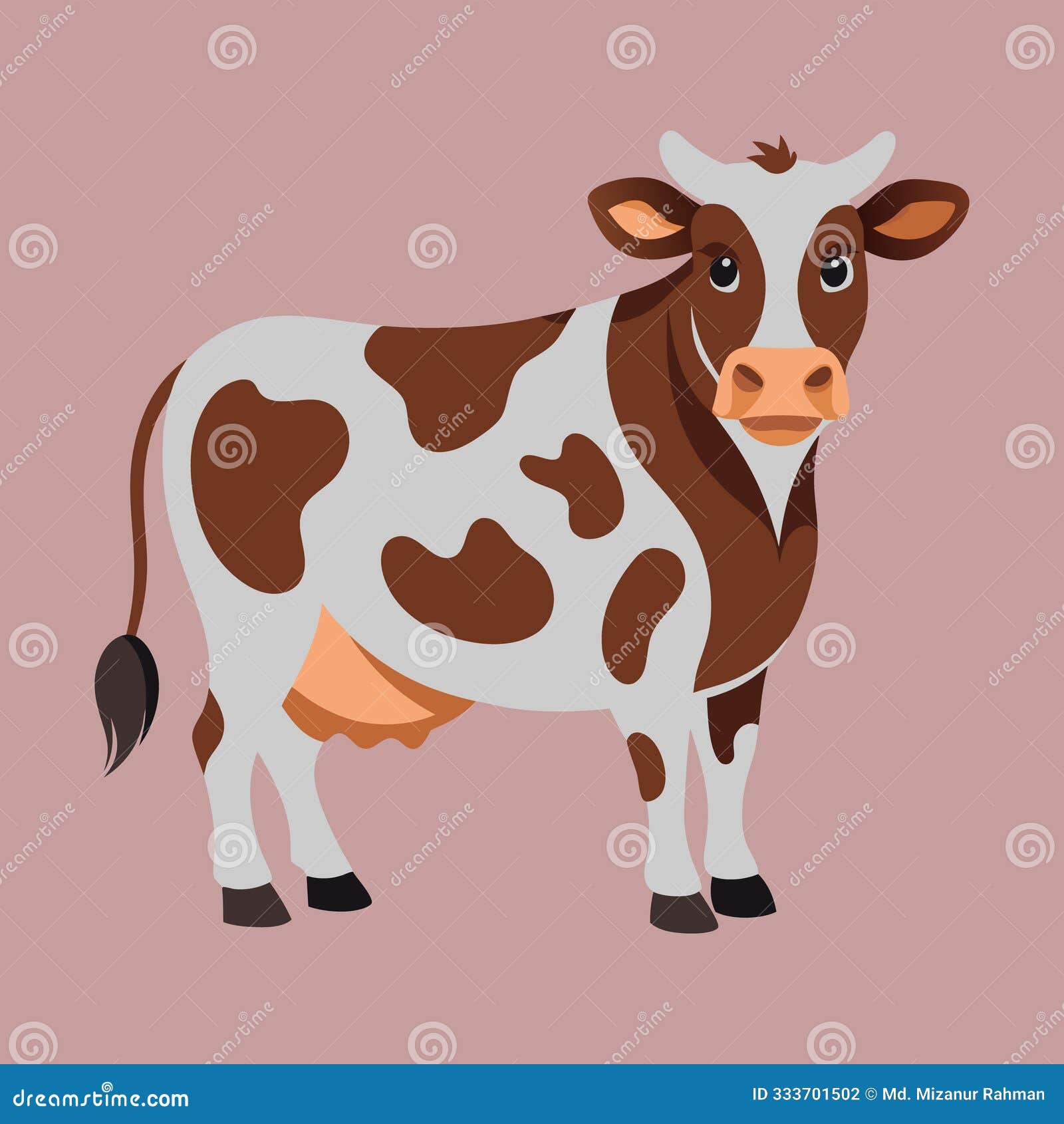Cow Vector Art Illustration Design Stock Illustration - Illustration of ...