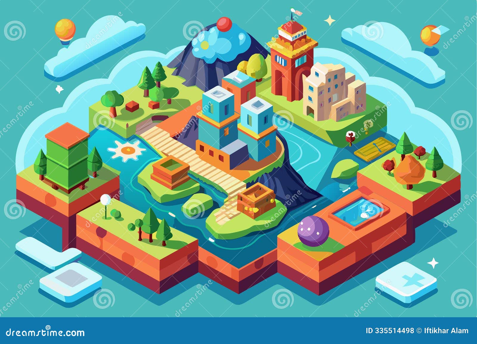 Discover a Colorful Isometric World Filled with Unique Buildings, Lush ...