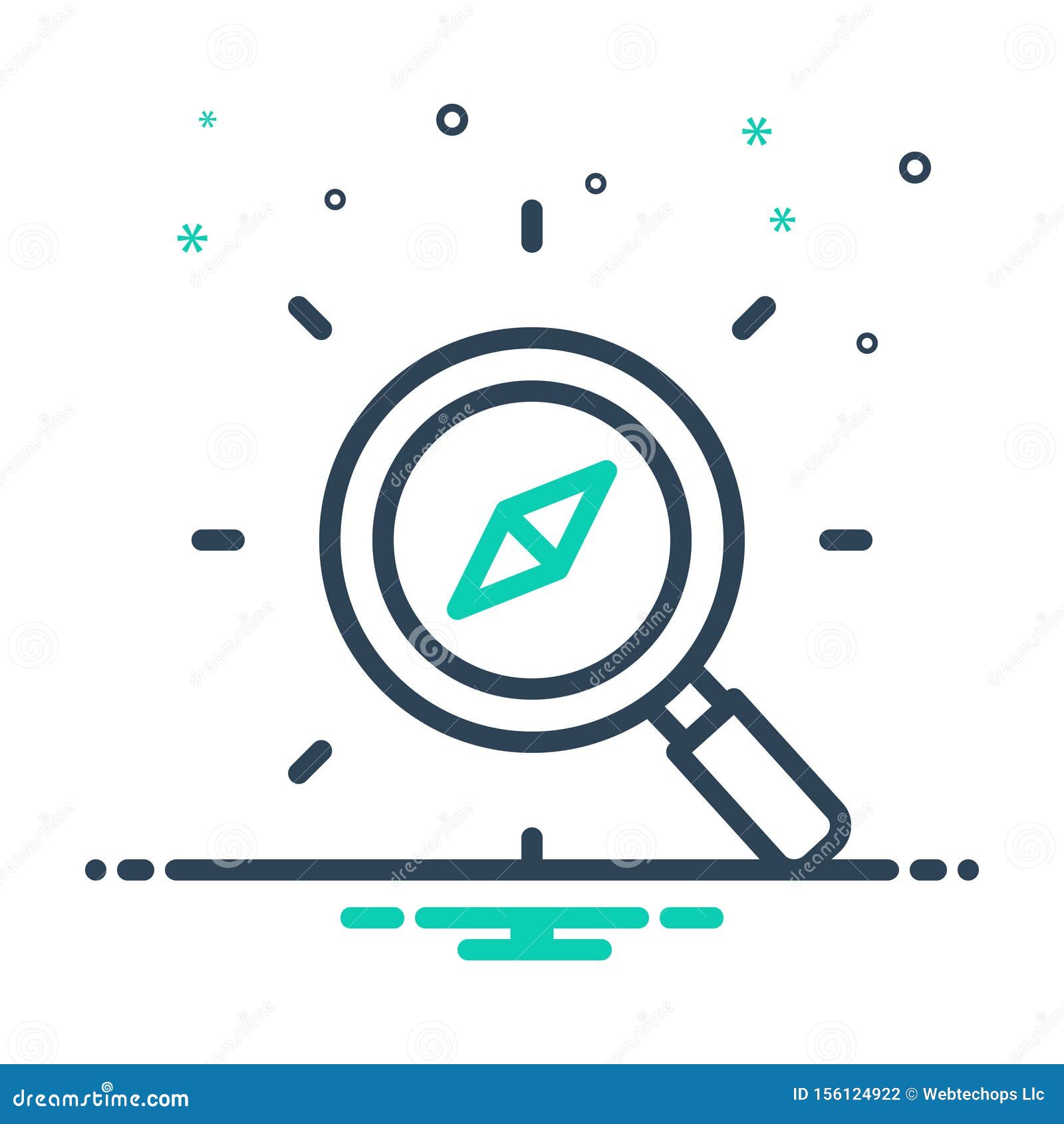 Black Mix Icon for Discover, Compass and Search Stock Vector ...