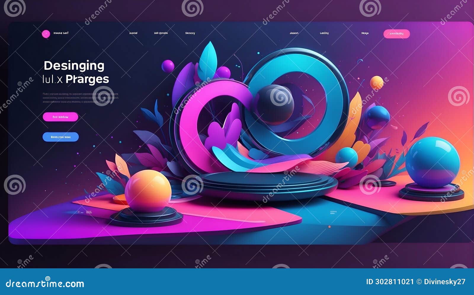 Dynamic Discovery: Vector UI UX Showcase. AI Generate Stock ...