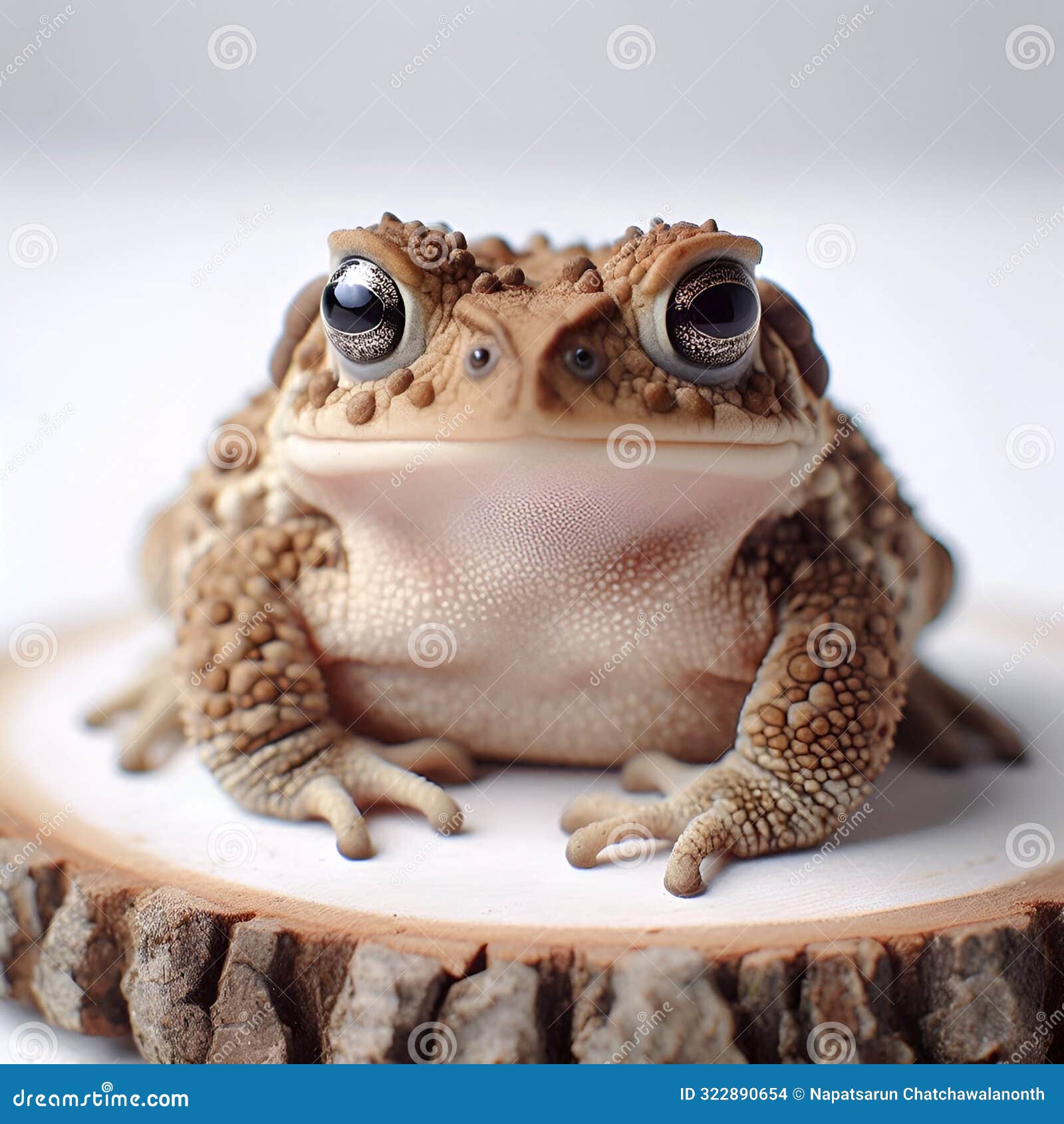 Endearing Hopper: Brown Toad with Big Eyes, Isolated Image, Generative ...