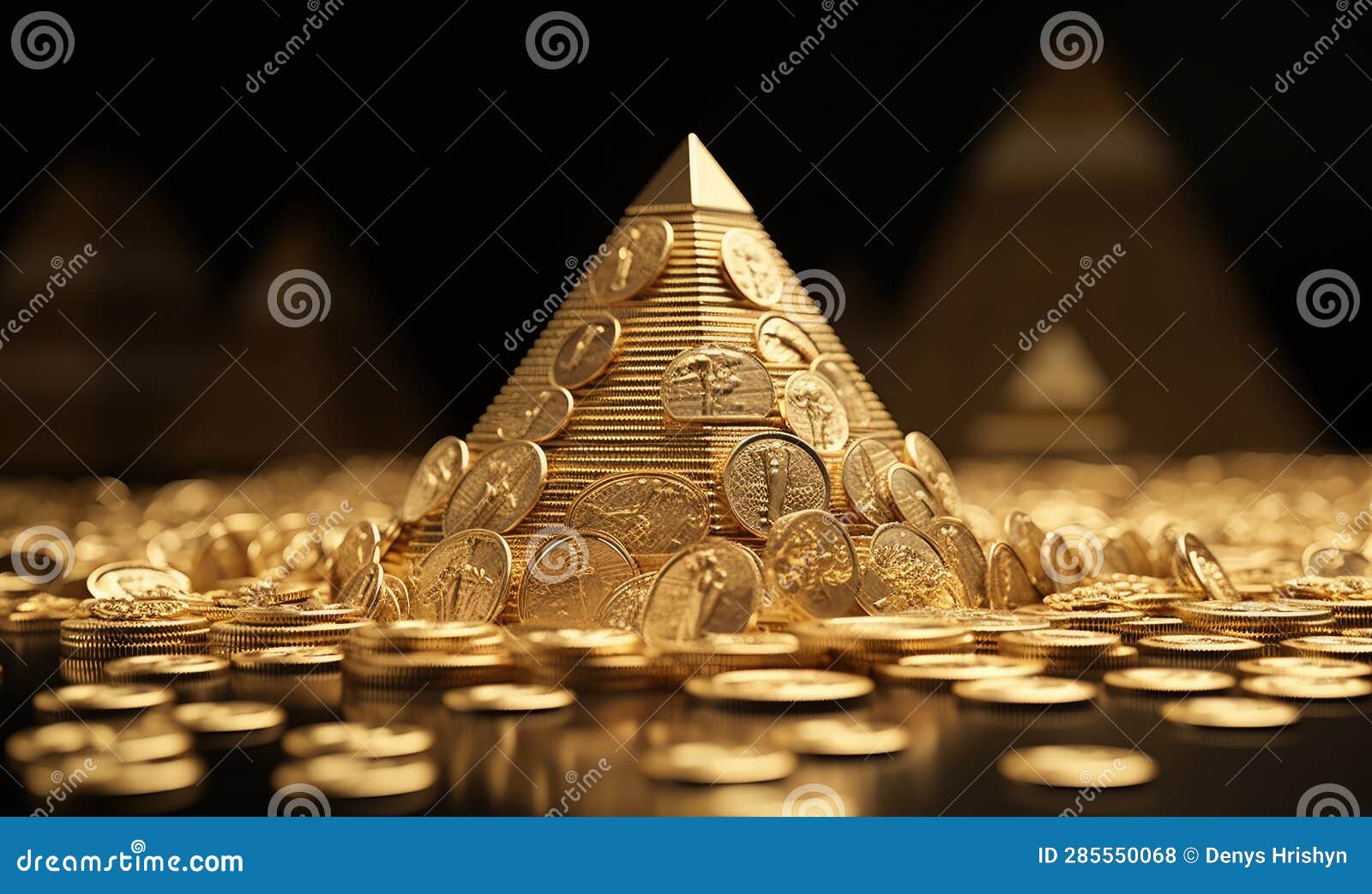Discover the Golden Treasure within the Miniature Egypt Pyramid Stock ...
