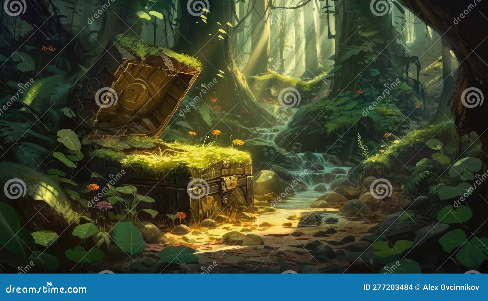 Discover the Hidden Forest Treasures in this Digital CG Artwork. Stock ...