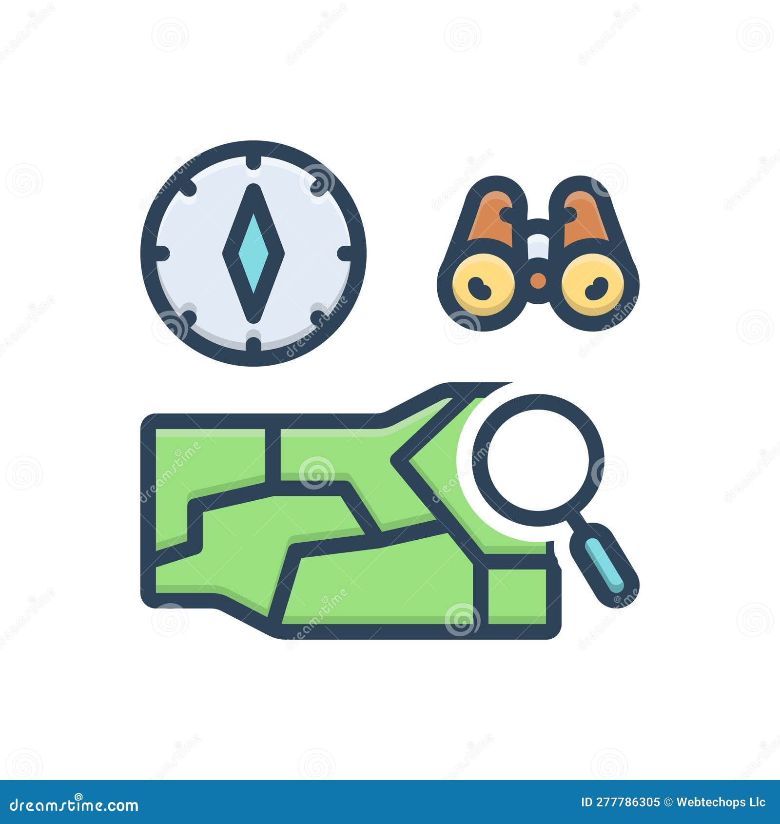 Color Illustration Icon for Discover, Search and Commpass Stock ...