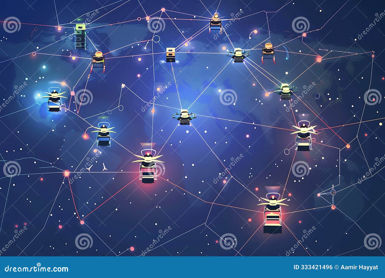Linking Entities Pin System for Enhanced Connectivity. Stock ...