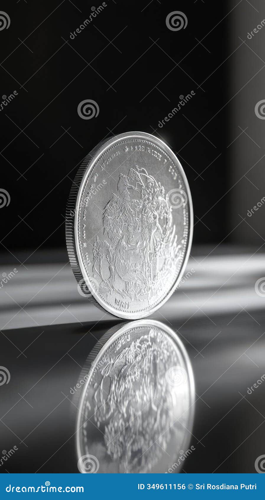 Discover Intricate Silver Coin Design, a Detailed Look Stock ...