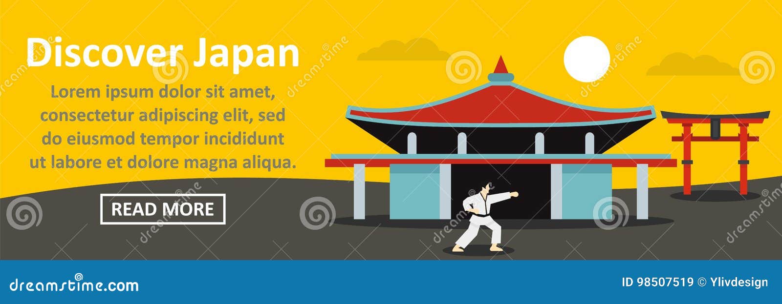 Discover Japan Poster Cartoon Vector | CartoonDealer.com #209544187