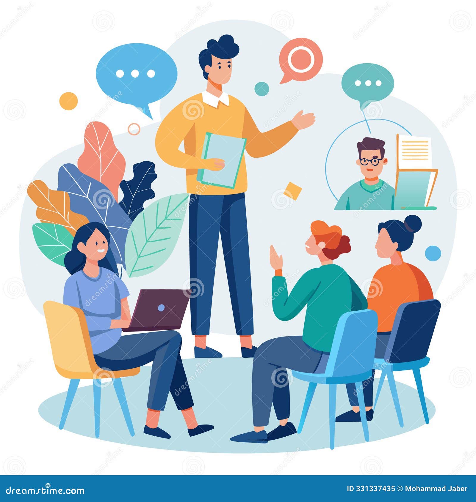 Educational Facilitation Skills Icon Cartoon Vector | CartoonDealer.com ...