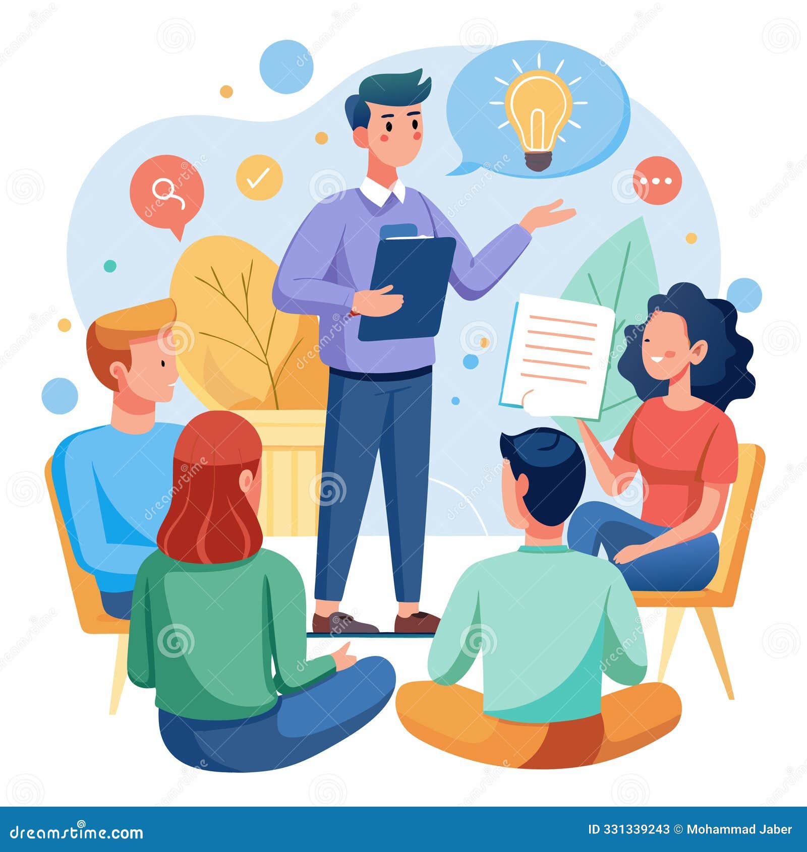 Educational Facilitation Skills Icon Cartoon Vector | CartoonDealer.com ...