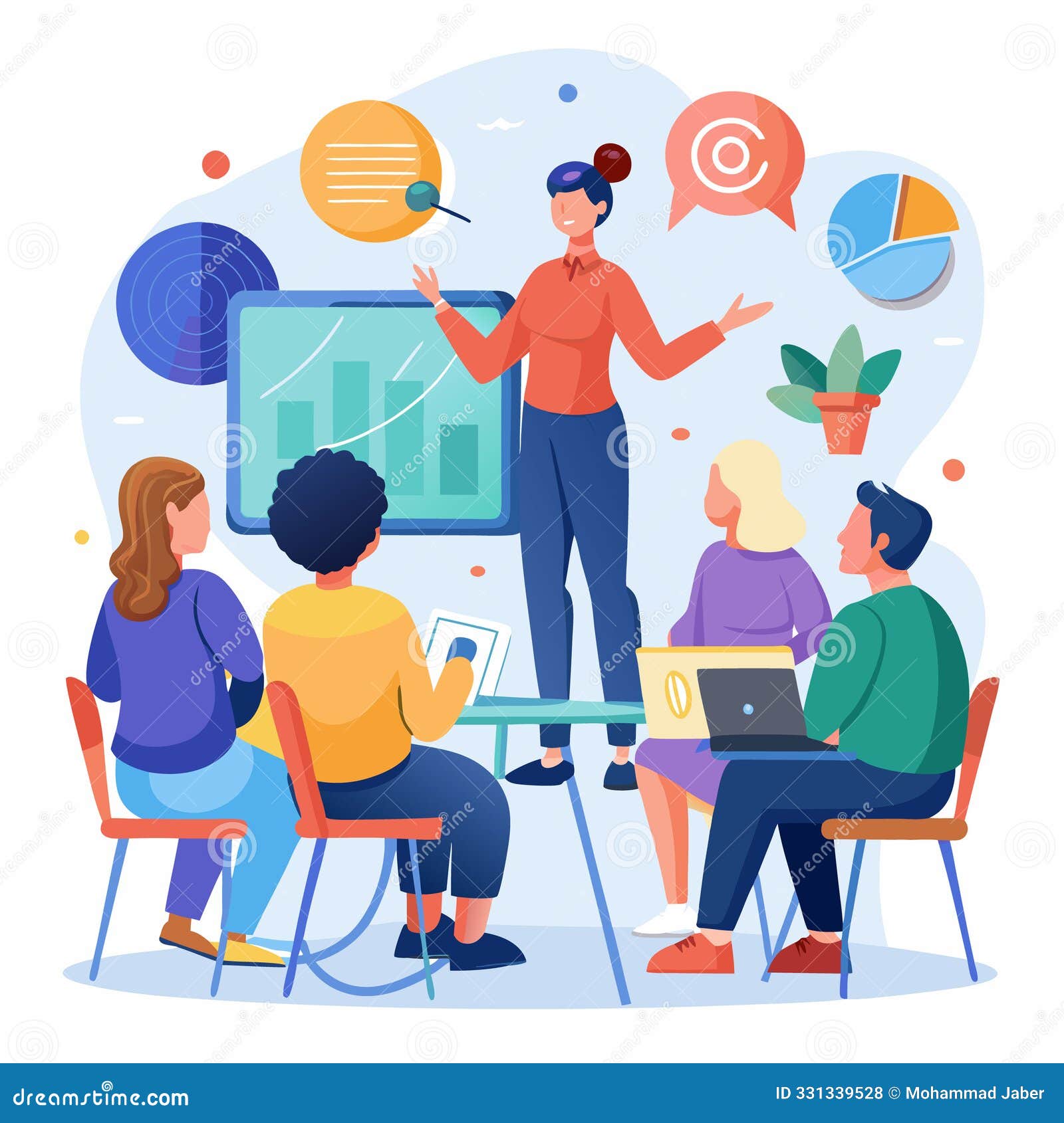 Educational Facilitation Skills Icon Cartoon Vector | CartoonDealer.com ...