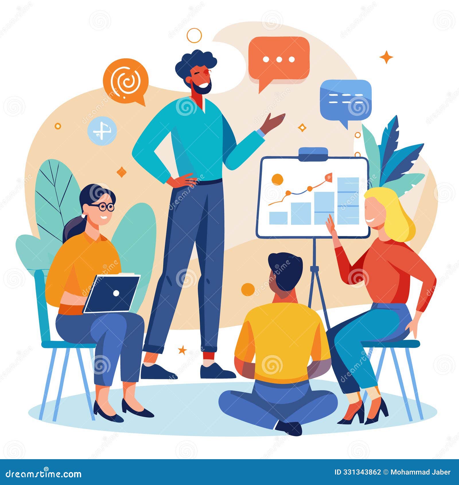 Educational Facilitation Skills Icon Cartoon Vector | CartoonDealer.com ...