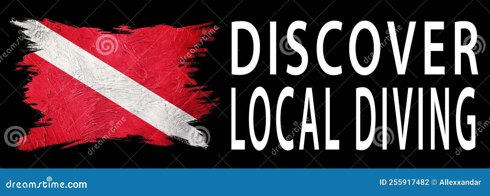 Discover Local Diving, Diver Down Flag, Scuba Flag Stock Illustration ...