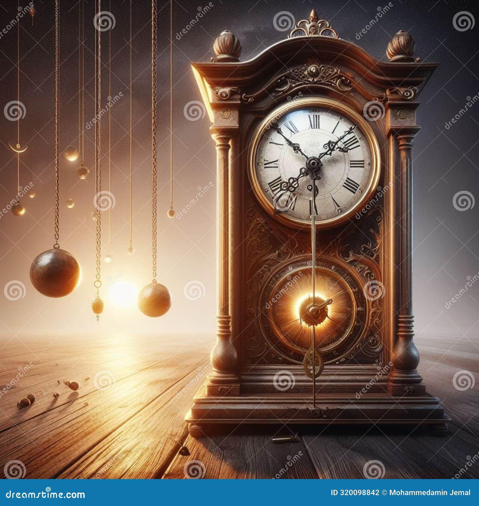 Vintage Clock Pendulum: Intriguing Motion in Timepiece Stillness Stock ...