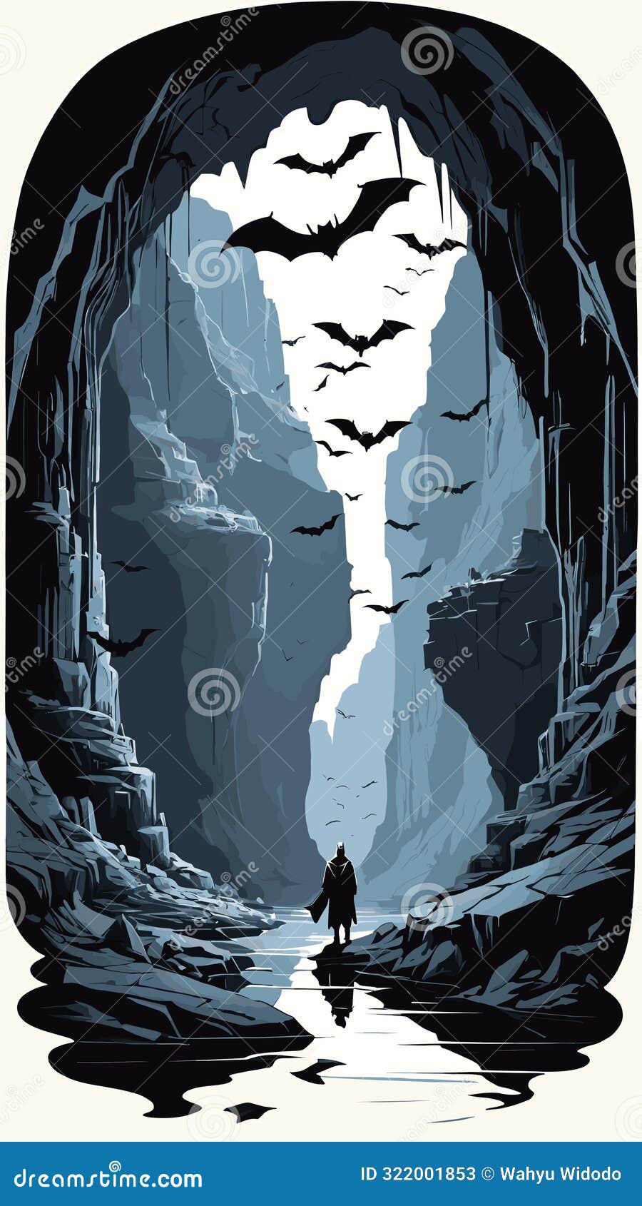 Vector Artwork of Bats in a Cave Natural Landscape Cavern Wallpaper ...