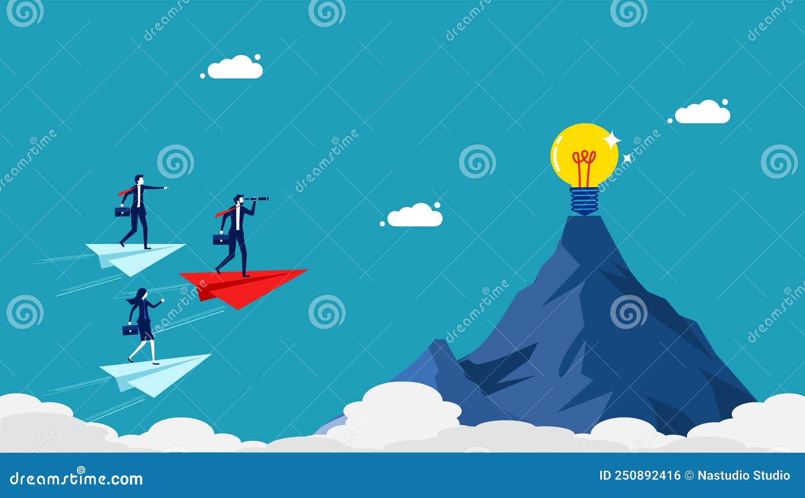 Discover New Business Ideas. Leader of New Ideas and Innovations Stock ...