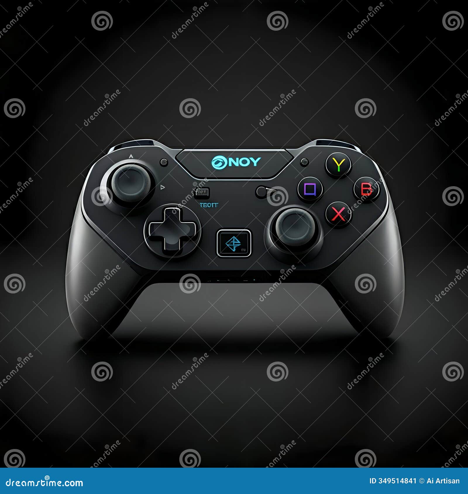 AI-Generated Black Video Game Controller with Buttons and Logo Stock ...