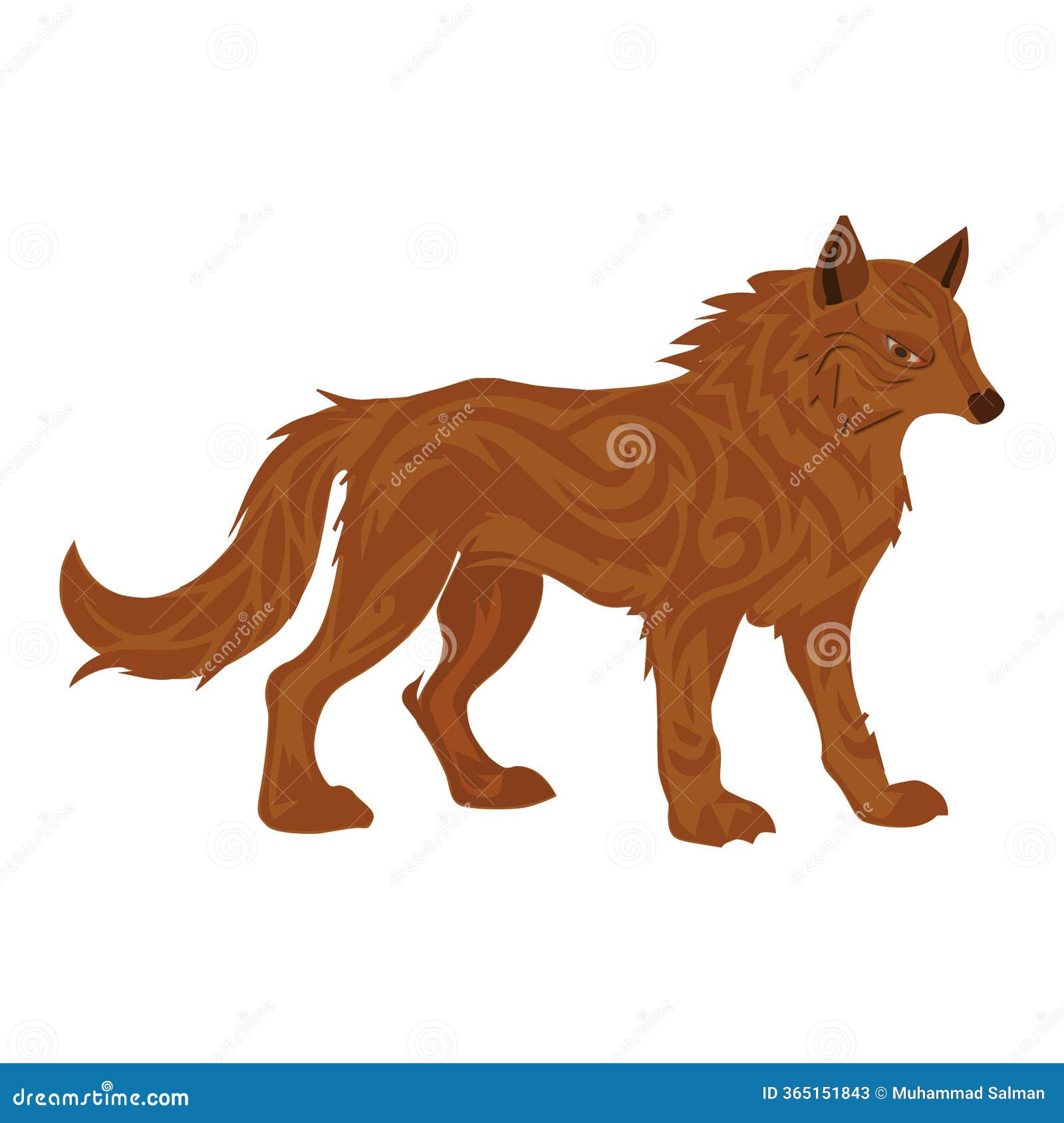 Stylized Wolf Portrait: Monochrome Art With Textural Details Royalty ...