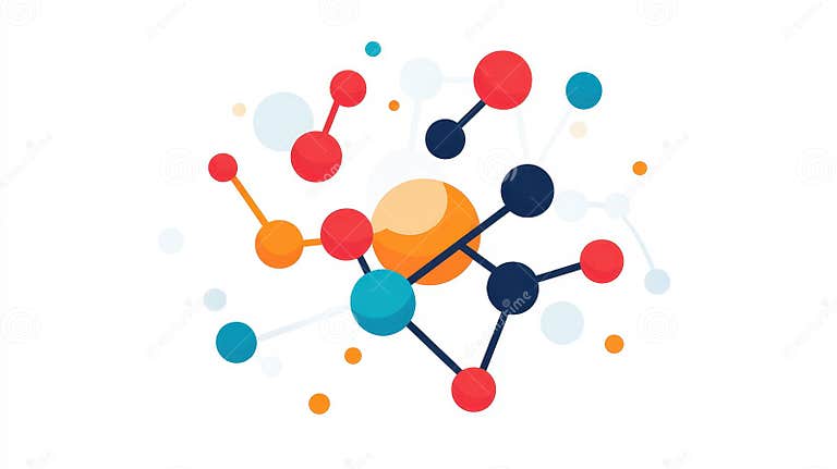 Discover Vibrant Molecular Structures in a Modern Flat Design, Blending ...