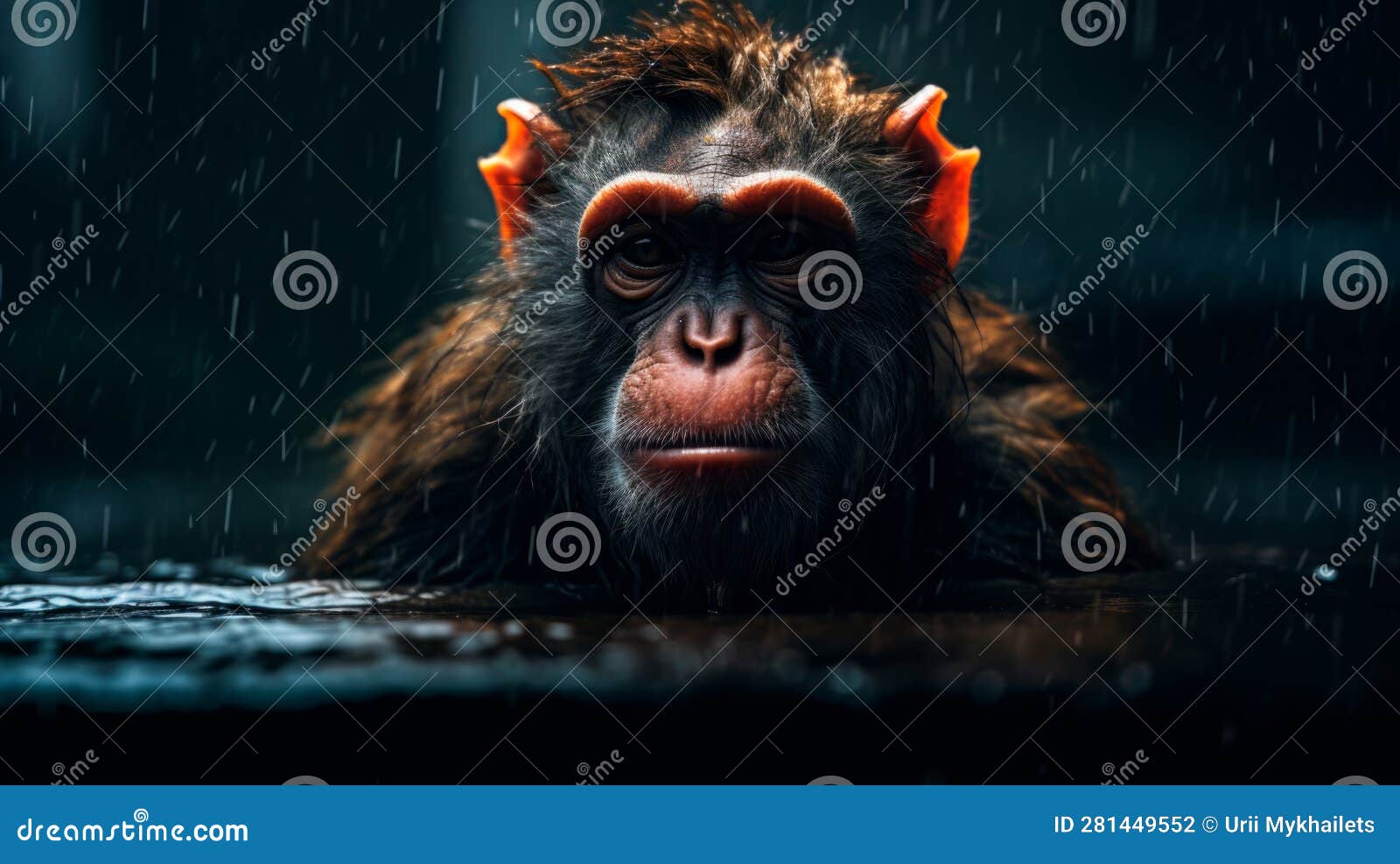 Wise Monkey: Realistic Animal Portrait Stock Illustration ...