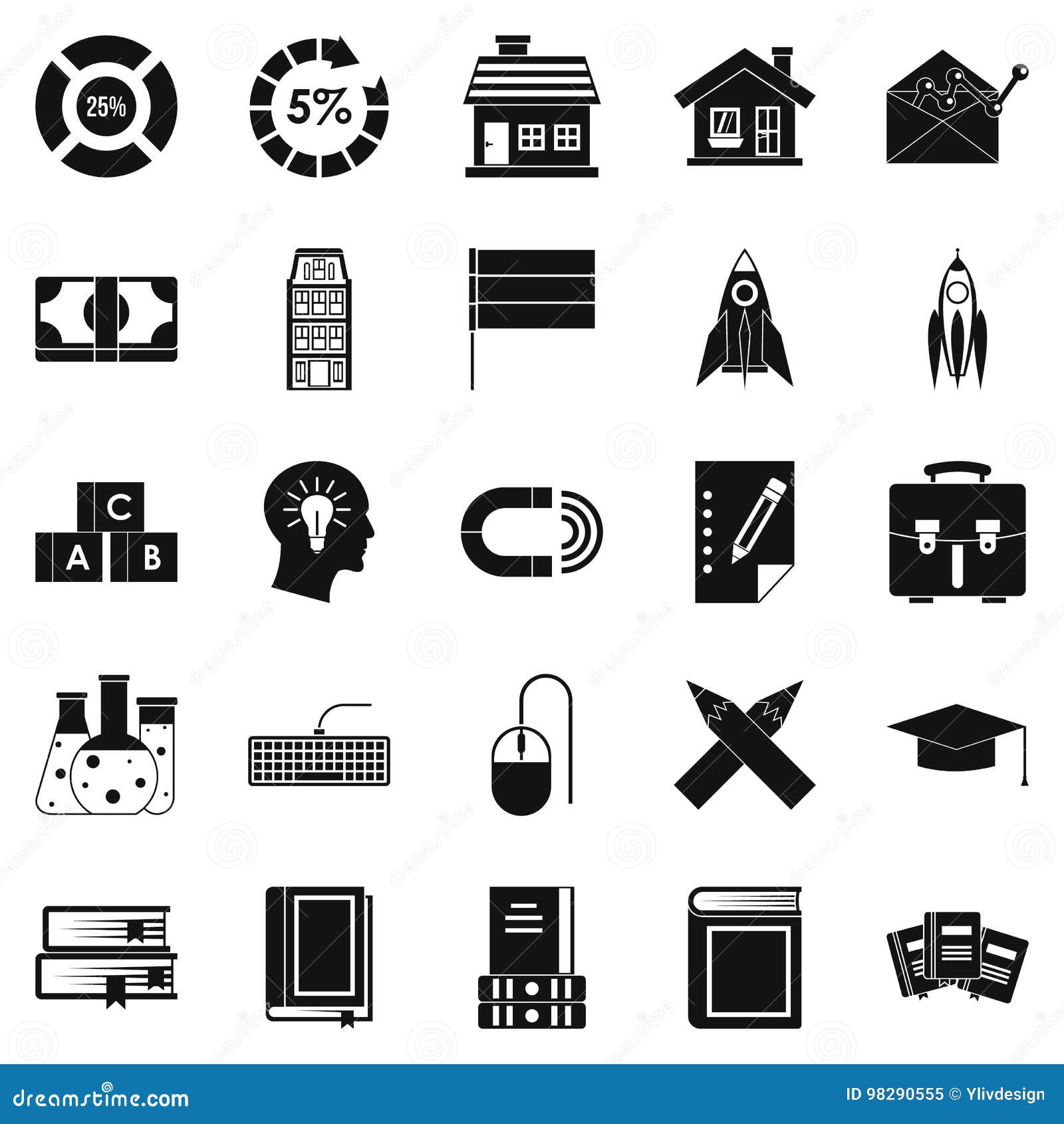 Discoverer Icons Set, Simple Style Stock Vector - Illustration of ...