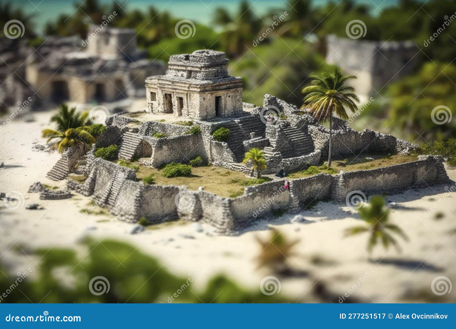 Discovering the Ancient Tulum Ruins in Mexico. Stock Illustration ...
