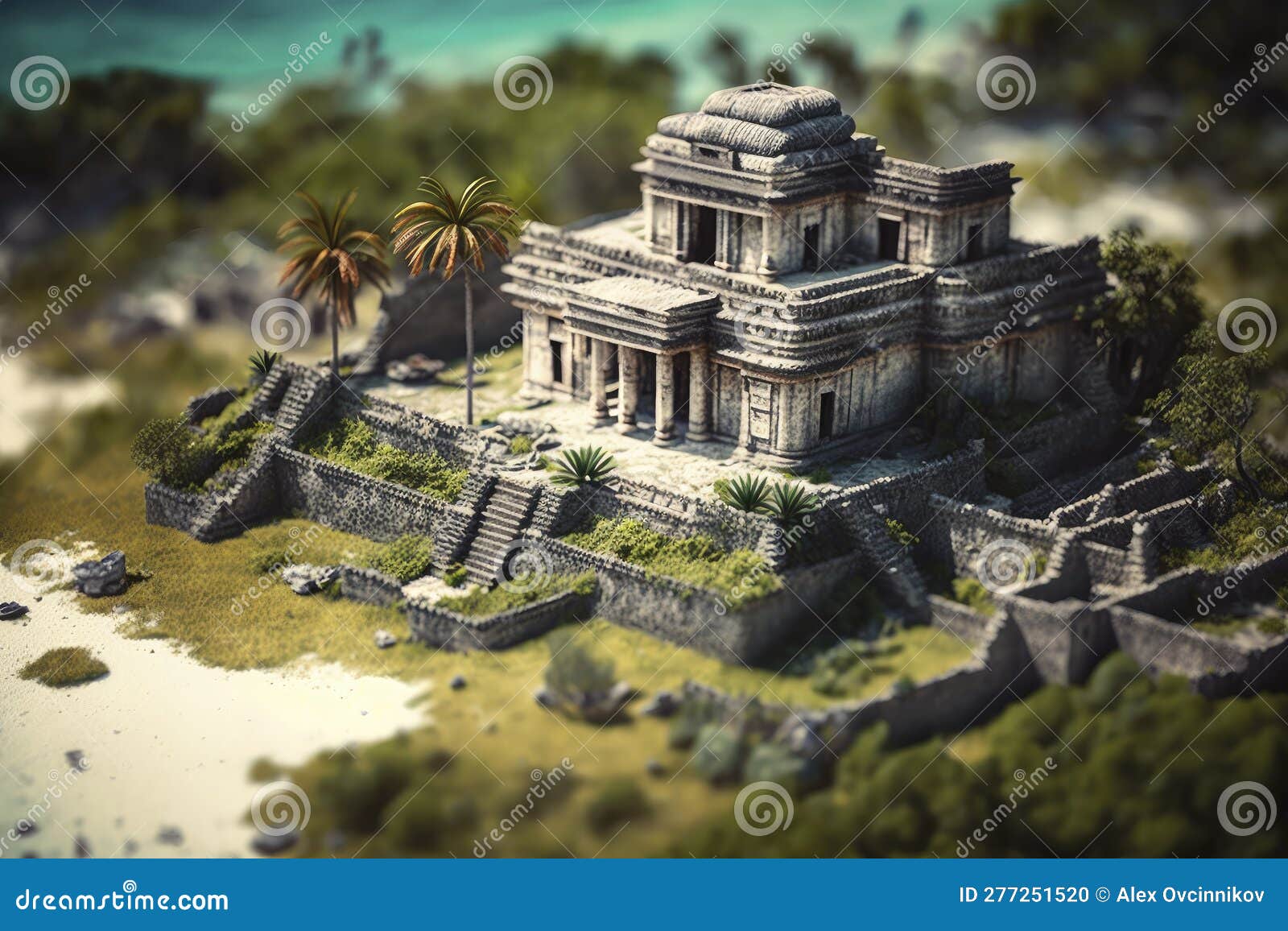Discovering the Ancient Tulum Ruins in Mexico. Stock Illustration ...