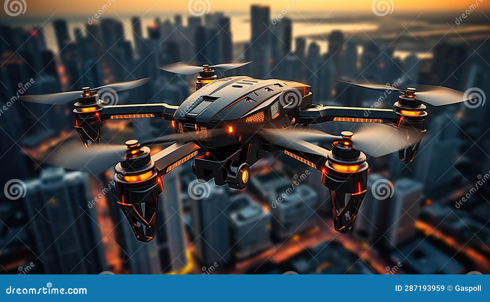 Drone Flight Quadcopter Gracefully Glides Through The Boundless Open ...